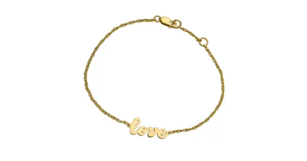 Jennifer Zeuner Jewelry Addison "love" Script Bracelet - Gold