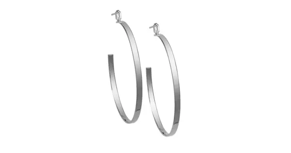 Jennifer Zeuner Jewelry Gemma 18k Yellow Gold Plated Silver Hoop Earrings - One-color