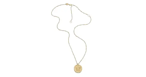 Jennifer Zeuner Jewelry Amelia Butterfly Medallion Pendant Necklace - One-color