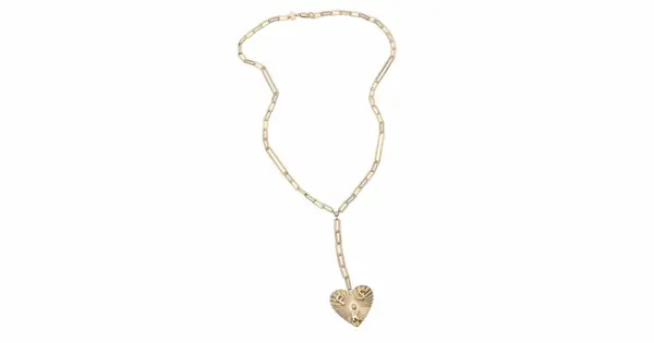 Jennifer Zeuner Jewelry Shepard Lariat Necklace With Heart Pendant And Diamonds - One-color