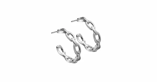 Jennifer Zeuner Jewelry Carmine Chain Link Hoop Earrings - One-color