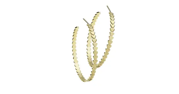 Jennifer Zeuner Jewelry Heart Detail Hoop Earrings - One-color