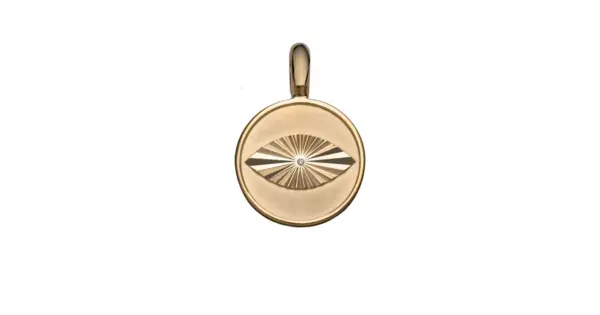Jennifer Zeuner Jewelry Levi 14k Yellow Gold Diamond Medallion Charm - One-color