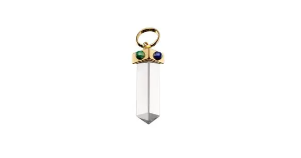 Jennifer Zeuner Jewelry Amara 18k Yellow Gold Plated Charm With Semi-precious Stones - Clear