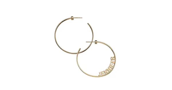 Jennifer Zeuner Jewelry Ciara Personalized Hoop Earrings - Gold