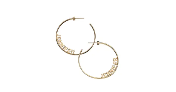 Jennifer Zeuner Jewelry Ciara Personalized Hoop Earrings - Gold