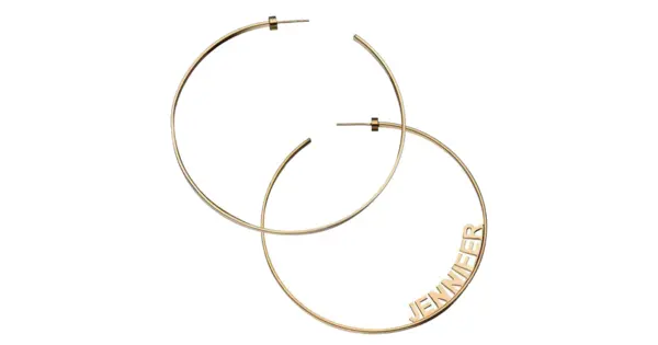 Jennifer Zeuner Jewelry Ciara 18k Yellow Gold Plated Silver Hoop Earrings - One-color