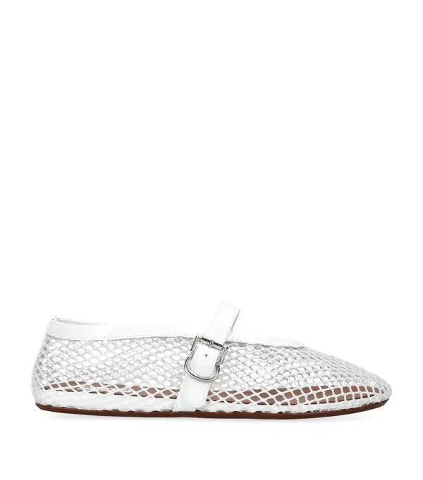 Alaïa Leather Mesh Ballet Flats