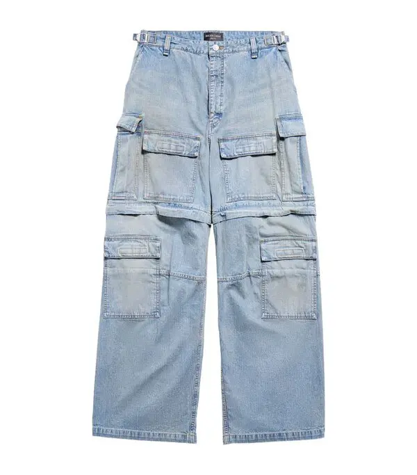 Balenciaga Baggy Cargo Jeans - Blue | Editorialist