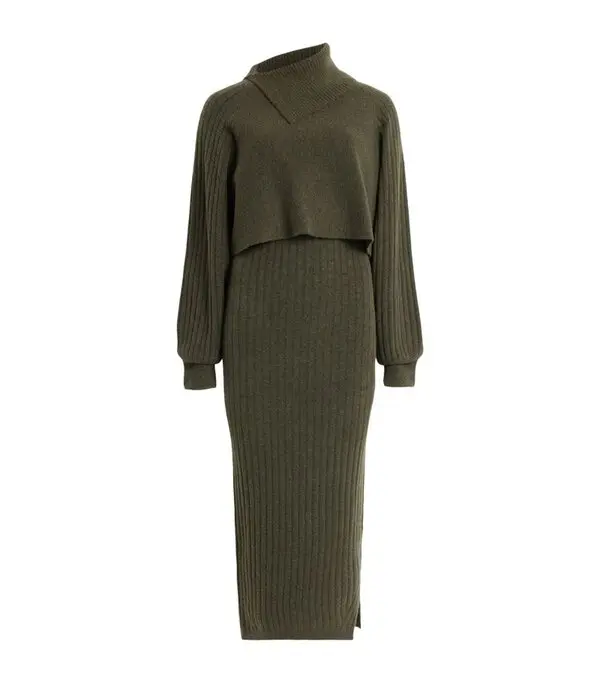 green allsaints dress Retro Stage 1950s Green Embroidered Tulle Midi Dress main image 0