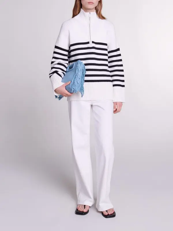 Maje Breton Jumper With Zip Collar