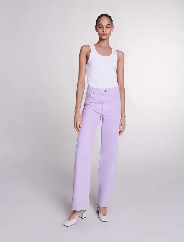 Maje Faded Wide-leg Jeans