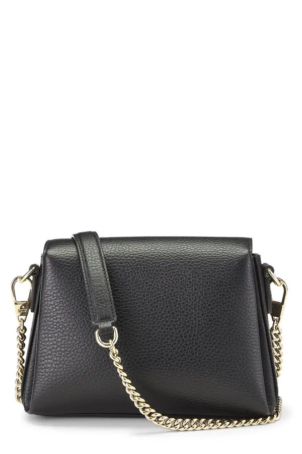 Gucci Leather Interlocking Shoulder Bag - Black