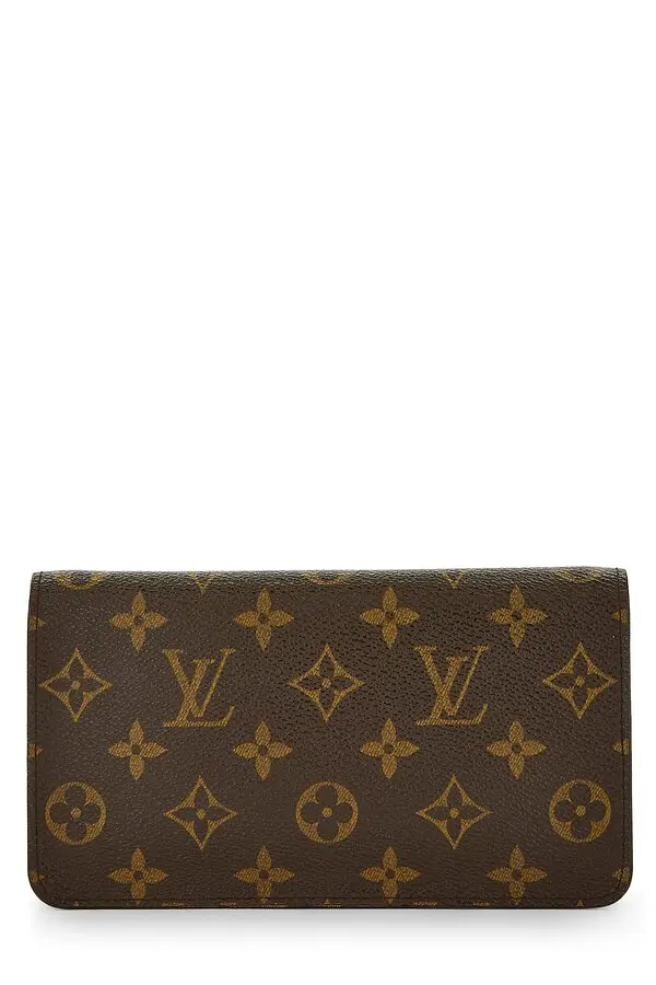 LOUIS VUITTON Monogram Canvas Porte Monnaie Zip Wallet - Brown
