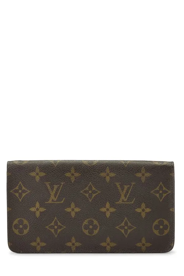 LOUIS VUITTON Monogram Canvas Porte Monnaie Zip Wallet - Brown