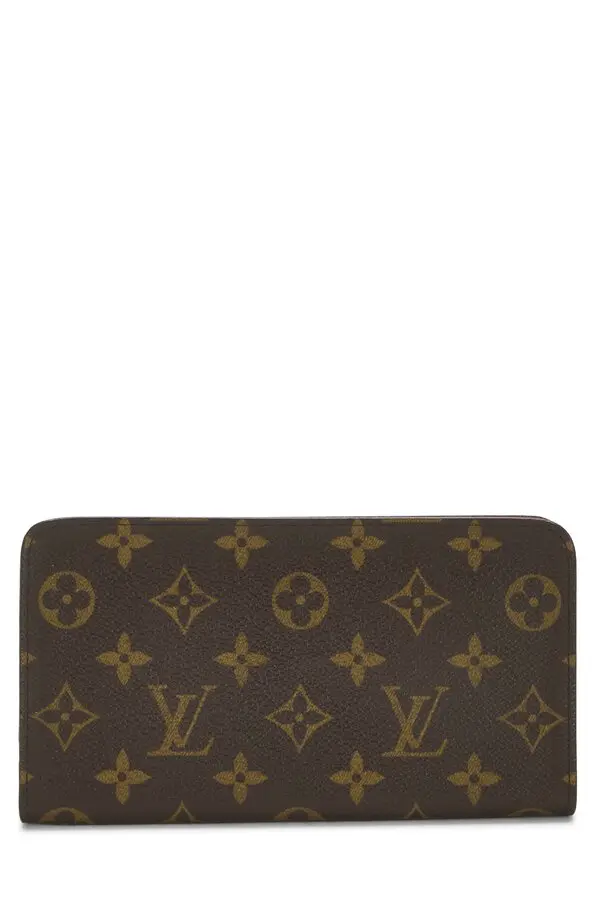 LOUIS VUITTON Monogram Canvas Porte Monnaie Zip Wallet - Brown