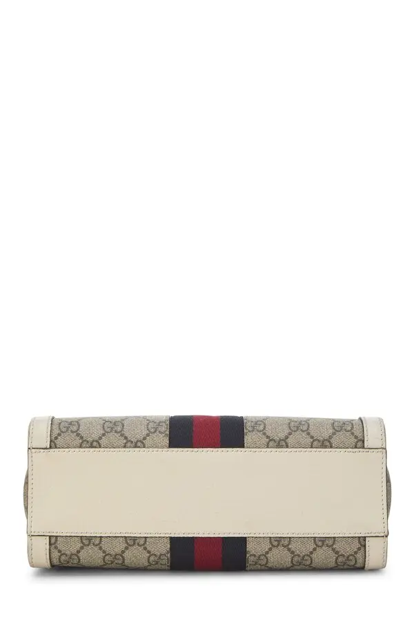 Gucci Original Gg Supreme Canvas Ophidia Tote - White