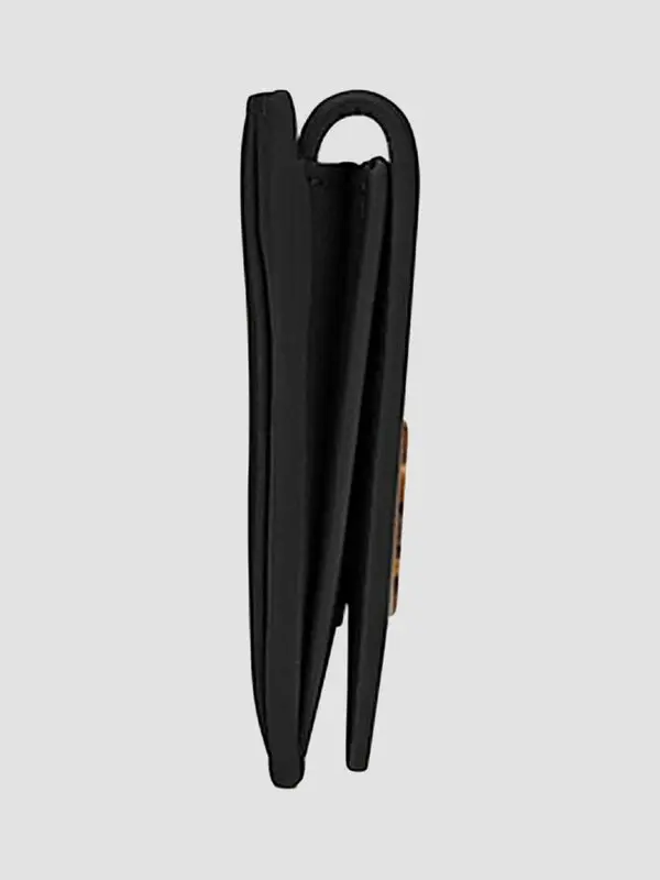 Saint Laurent Tiny Cassandre Card Case In Grained Leather