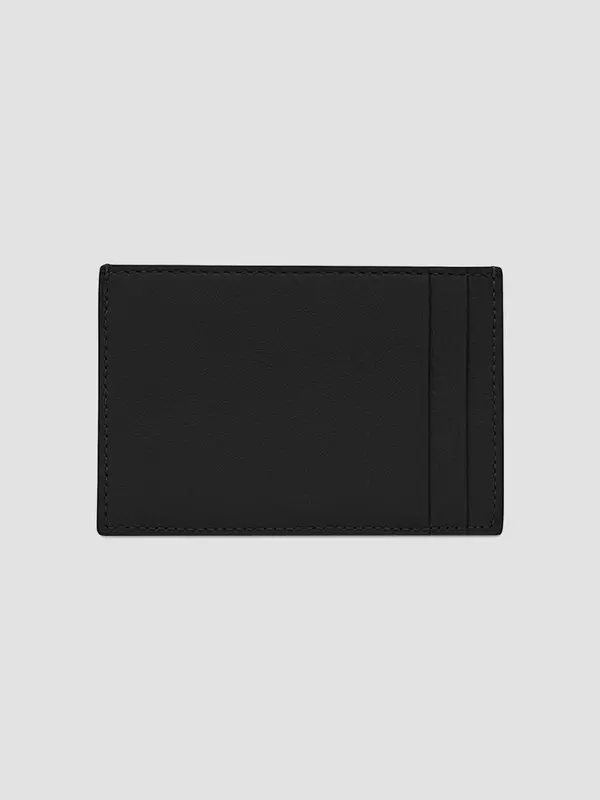 Saint Laurent Tiny Cassandre Card Case In Grained Leather