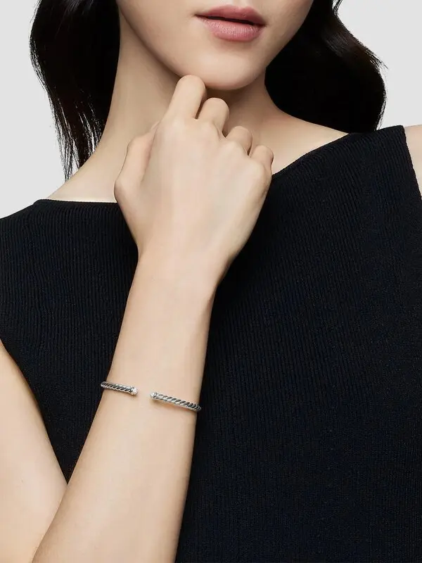 David Yurman Cable Flex Bracelet In 18k White Gold