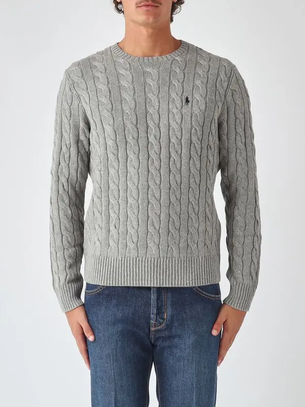 Polo Ralph Lauren Cotton Crewneck Jumper With Embroidered Pony Logo - Grey