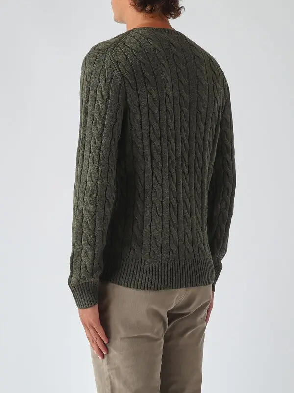 Polo Ralph Lauren Cotton Crewneck Jumper With Embroidered Pony Logo - Olive