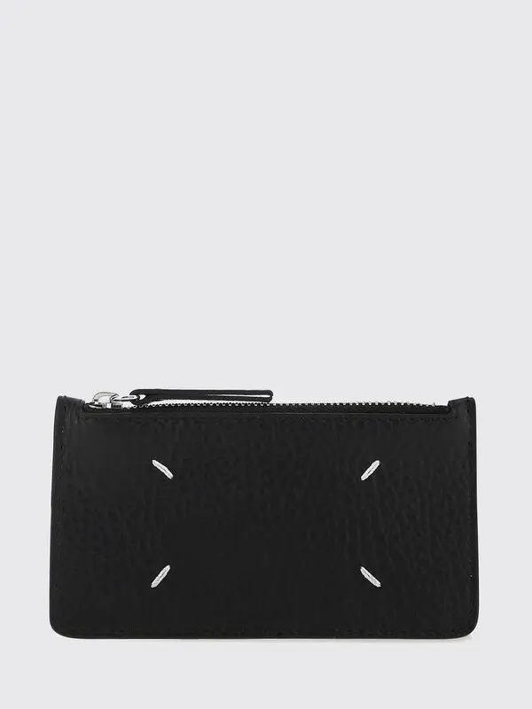 MAISON MARGIELA Grained Leather Zipped Card Holder With Four Stitches