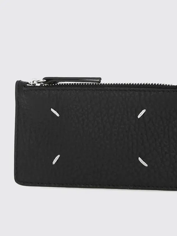 MAISON MARGIELA Grained Leather Zipped Card Holder With Four Stitches