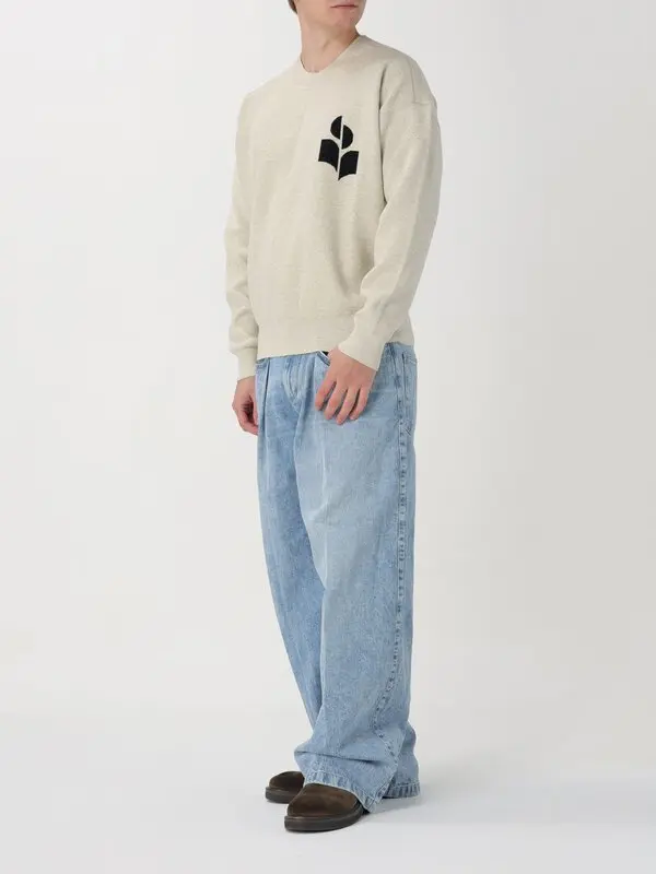 Isabel Marant Étoile Bemis" Embroidered Logo Crewneck Sweater - Grey