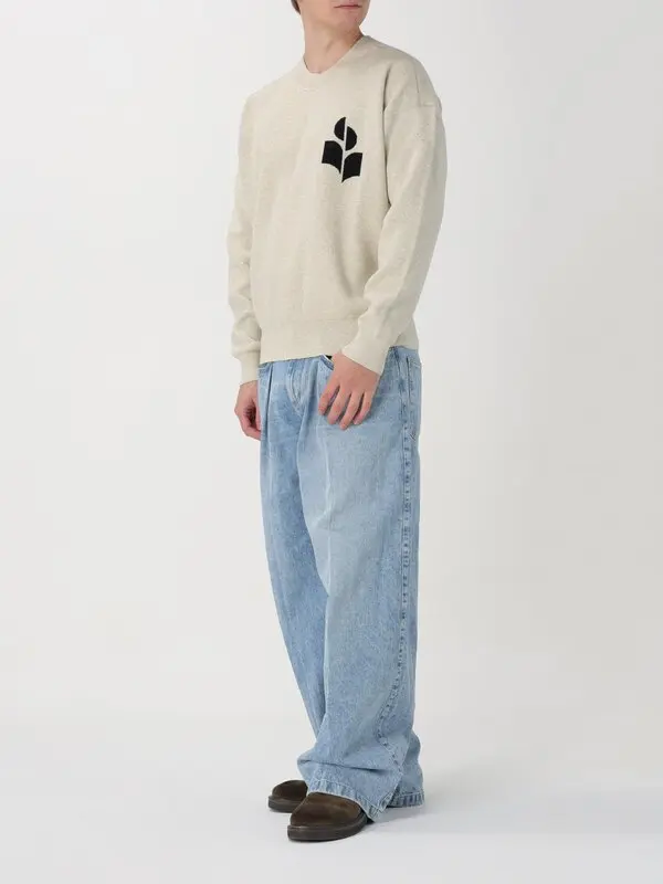 Isabel Marant Étoile Bemis" Embroidered Logo Crewneck Sweater - Grey