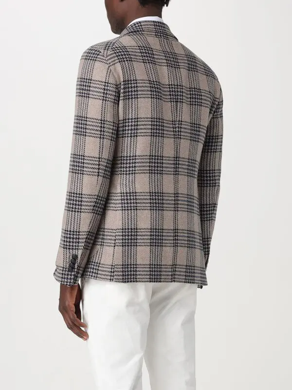 Tagliatore Double-breasted Plaid Blazer - Tobacco