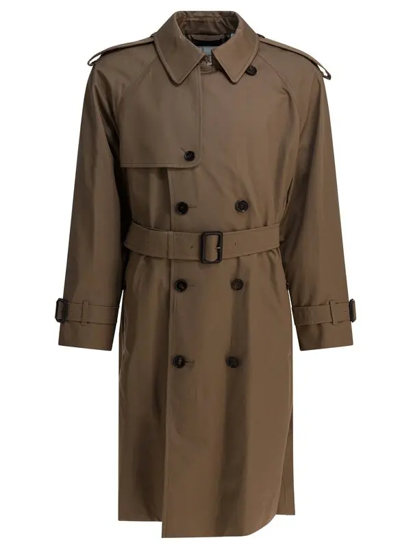 Burberry Long Gabardine Trench Coat - Brown