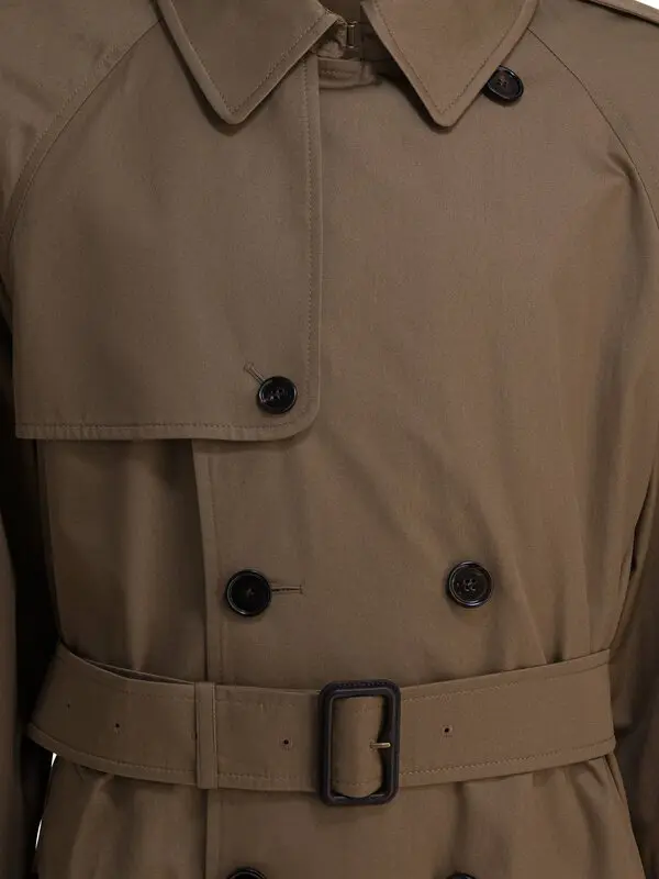 Burberry Long Gabardine Trench Coat - Brown