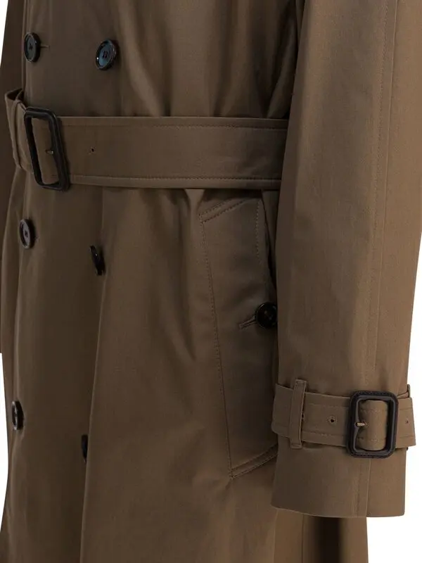 Burberry Long Gabardine Trench Coat - Brown