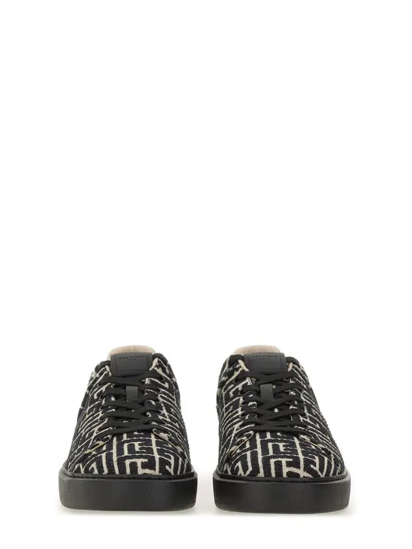Balmain Jacquard 'b Court' Sneakers - Black