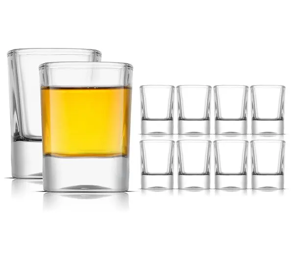 JOYJOLT City Heavy Base Shot Glasses 2 Oz Set Of 10 - One-color