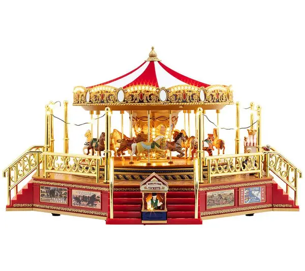 MR. CHRISTMAS Musical World's Fair Boardwalk Caousel - One-color
