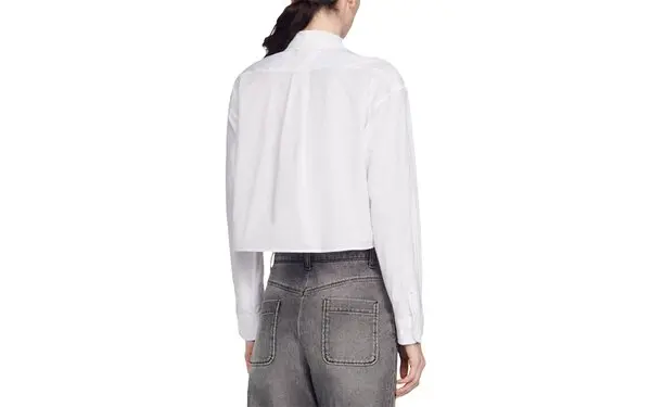 Sandro Kim Cropped Shirt - White
