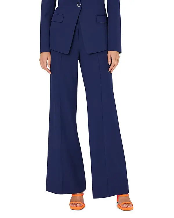 MILLY Nash Cady Wide Leg Pants - Navy