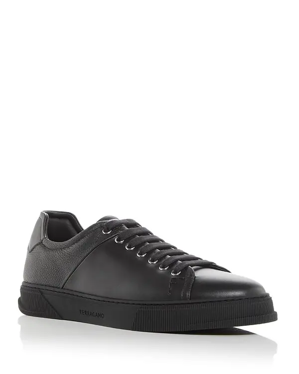 FERRAGAMO Clayton Leather Sneakers - Black