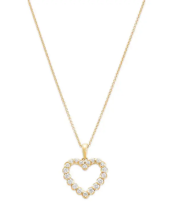 Bloomingdale'S Diamond And Yellow Heart Pendant Necklace - Gold