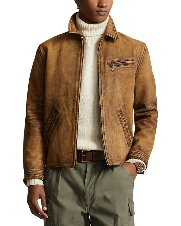 Ralph Lauren Leather Newsboy Jacket
