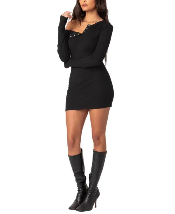 EDIKTED Soleste Ribbed Mini Dress
