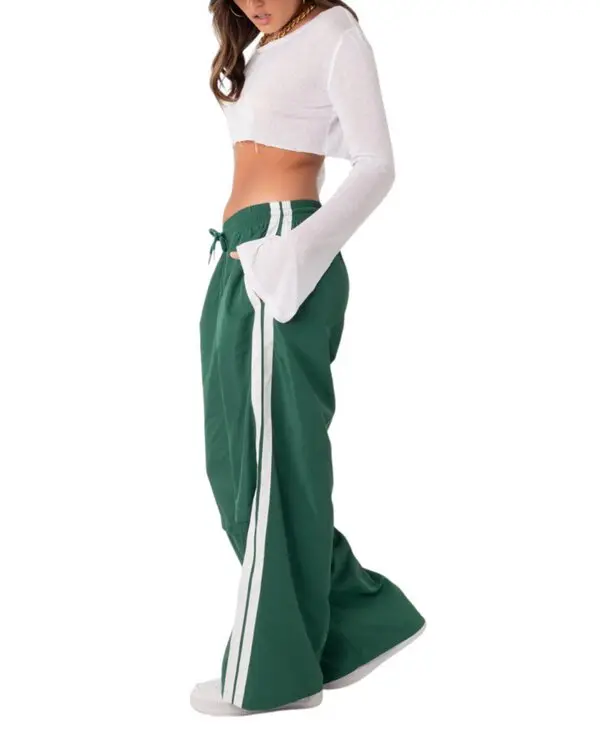 EDIKTED Fauna Nylon Track Pants - Green