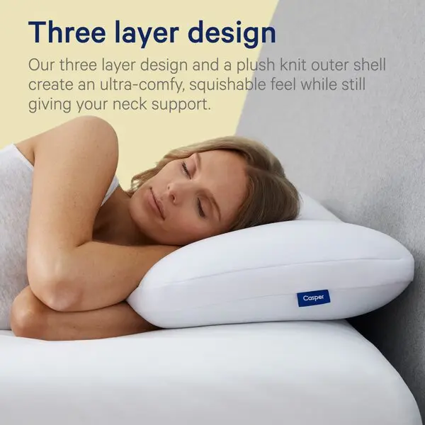 CASPER Hybrid Pillow Double Pack, Standard
