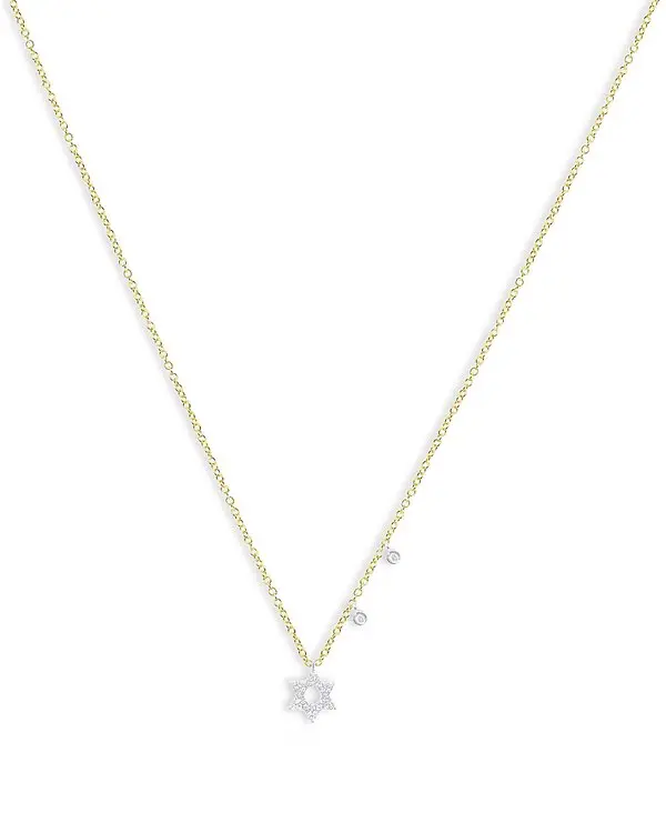 Meira T 14k Gold Diamond Star Of David Pendant Necklace - White/gold