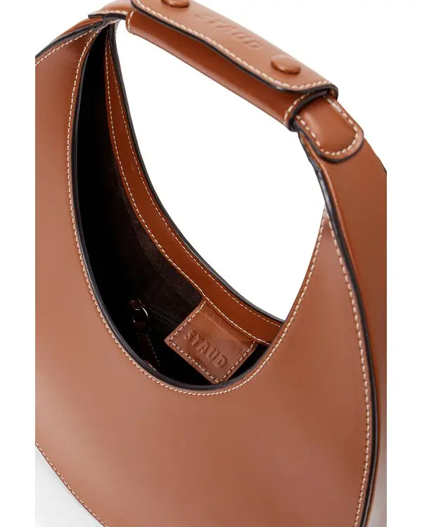 Staud Moon Leather Saddle Bag - Tan
