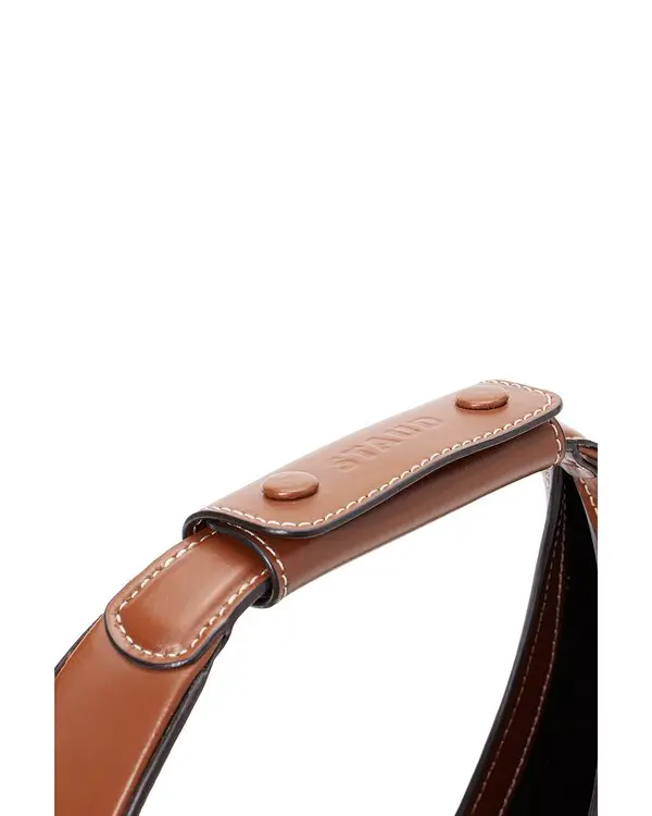 Staud Moon Leather Saddle Bag - Tan
