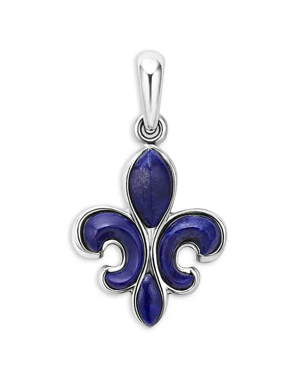 Lagos Sterling Silver Anthem Lapis Lazuli Fleur De Lis Pendant - Blue/silver
