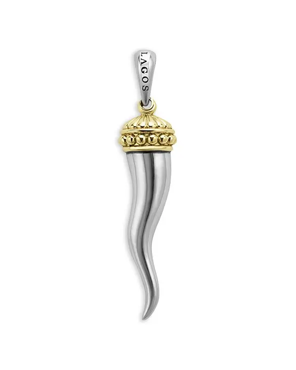 Lagos 18k Yellow Gold & Sterling Silver Anthem Horn Pendant - Silver/gold